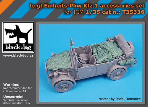 NEW! Black Dog T35336 German le.gl.Einheits-Pkw Kfz.1 - Accessories Set (for ICM Kits)