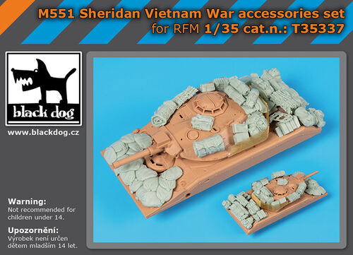 NEW! Black Dog T35337 M551 Sheridan Vietnam War - Accessories Set (for RFM Kits)
