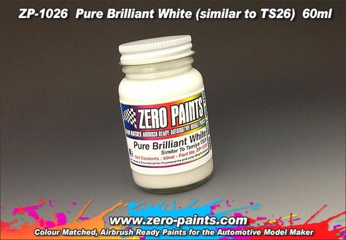 Zero Paints 1026 Pure Brilliant White Paint (Similar to TS26) Matt