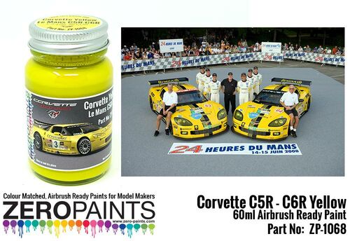 Zero Paints 1068 Yellow Paint for Corvettes C5R-C6R