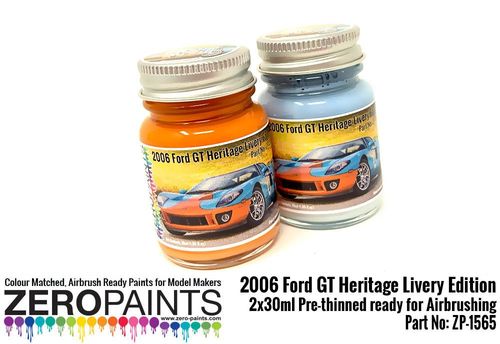 Zero Paints 1565 2006 Ford GT Heritage Livery Edition Blue and Orange Set Matt