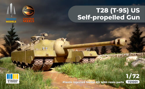 NEW! Trident Models 721001 T28 (GMC T95) - US WWII Assault Tank / Super-Heavy SPG