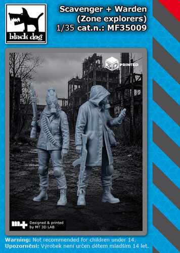 NEW! Black Dog MF35009 Scavenger + Warden - Zone Explorers (2 Figures / 3D-Printed)