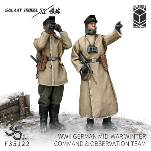 NEW! Galaxy-Model F35122 German WWII Winter Command & Observation Team - Mid-War (2 Figures / 3D-Printed)