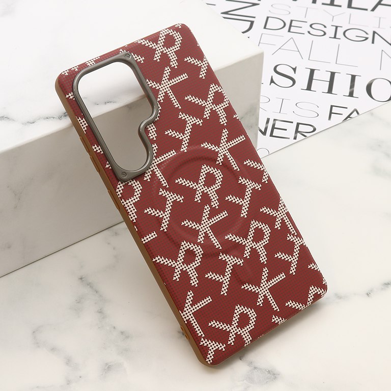 Zastitna maska (futrola) MONOGRAM MagSafe - Samsung S938 Galaxy S25 Ultra 5G crvena (MS)