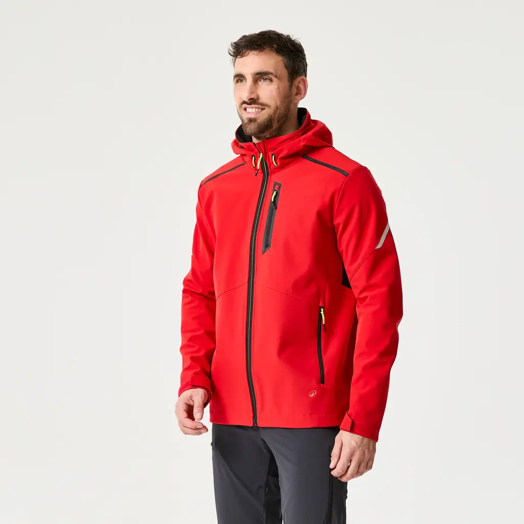 Crvena muška vodootporna softshell jakna za jedrenje, 500