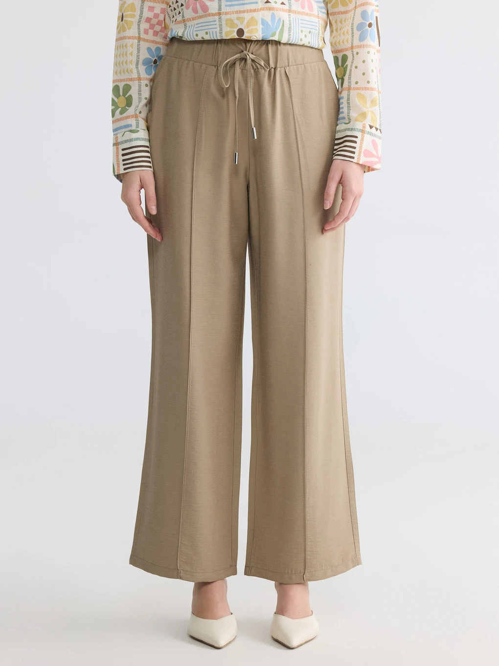 LCW Modest Ženske Pantalone Sa Elastičnim Strukom Širokih Nogavica