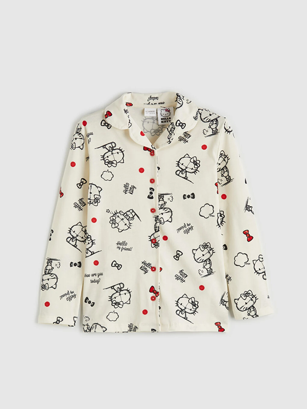 LCW Kids Pidžama Komplet Sa Klasičnom Kragnom Hello Kitty Štampane Za Devojčice