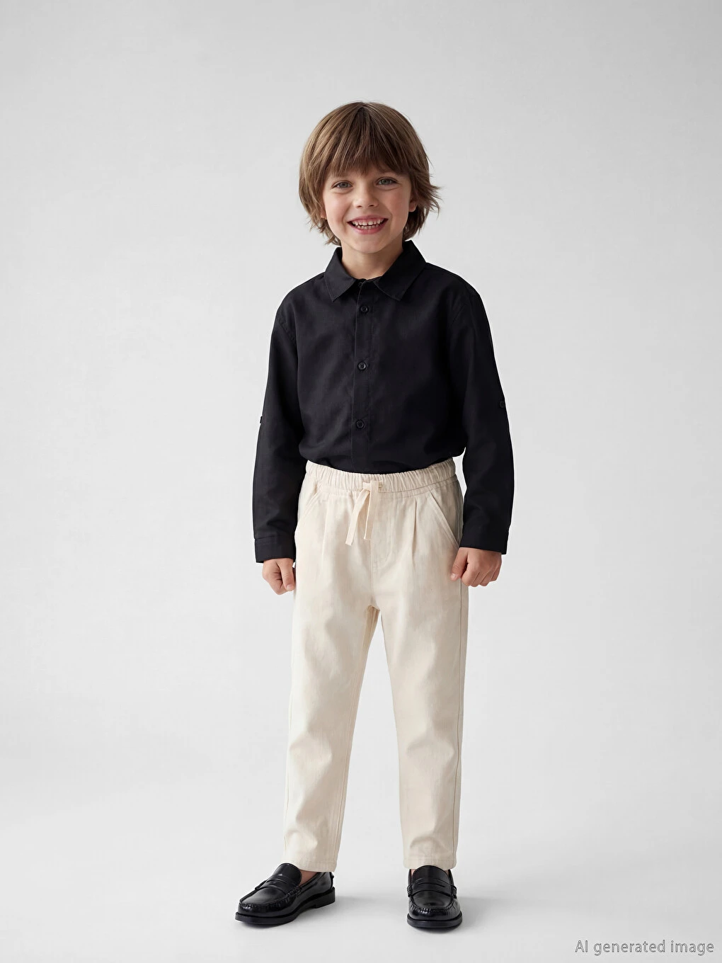 LCW Kids Dečije Pantalone Od Mešavine Lana Sa Elastičnim Strukom