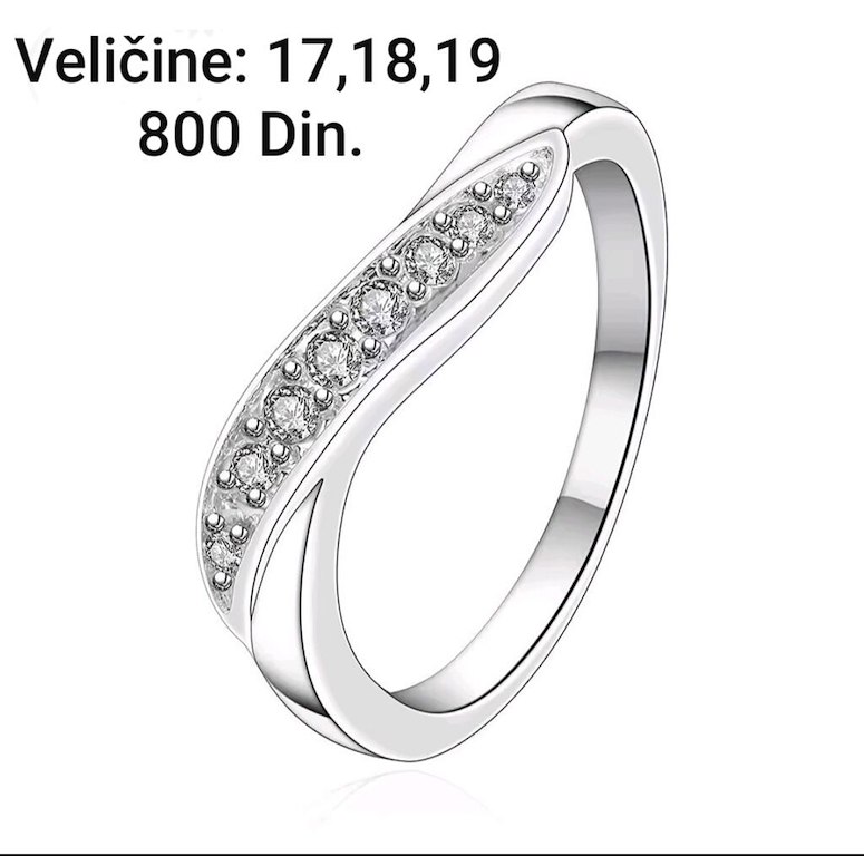 Elegantan posrebren prsten od hirurskog čelika sa žigom S925, sa