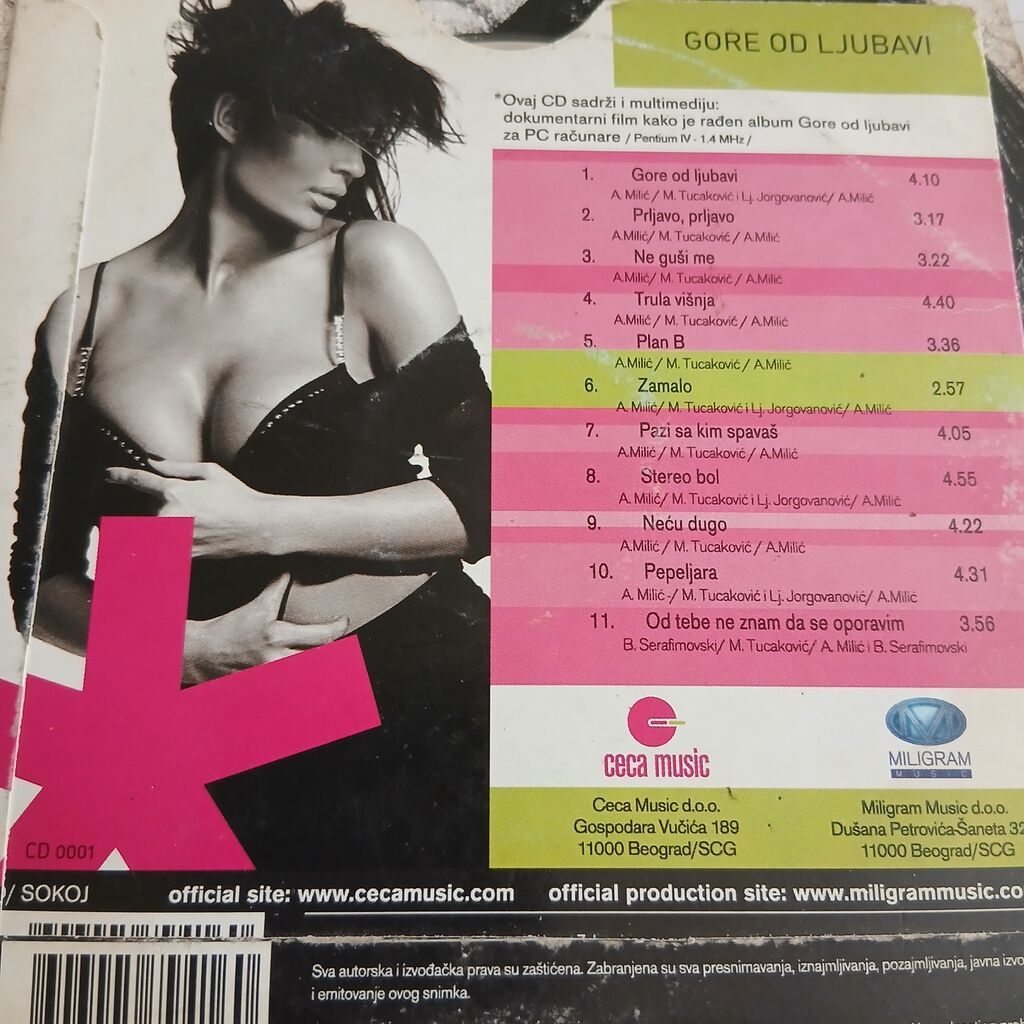 CD album: Gore od ljubavi – Ceca Izdanje: Ceca Music / Miligram Music