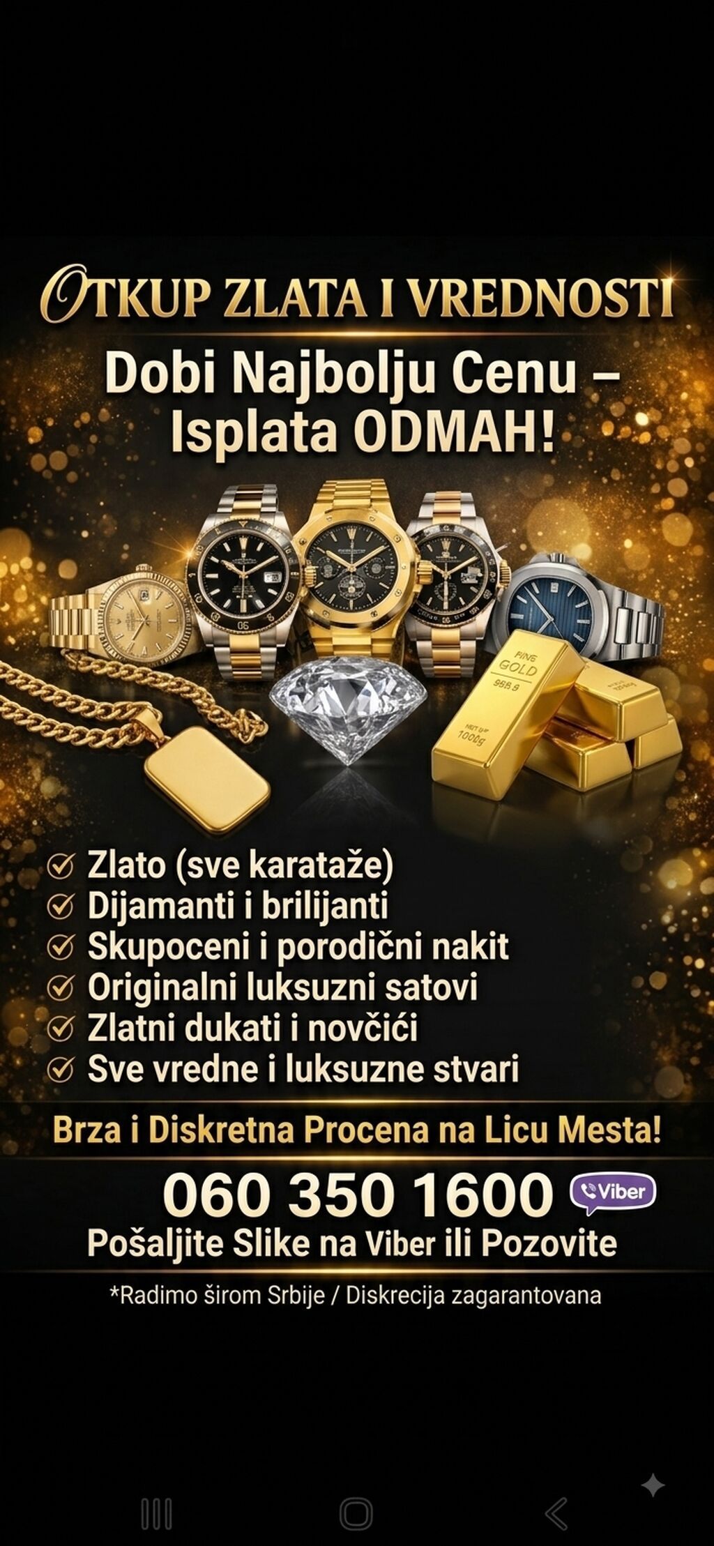 Usluga otkupa zlata i vrednih predmeta - Otkup zlata svih karataža -