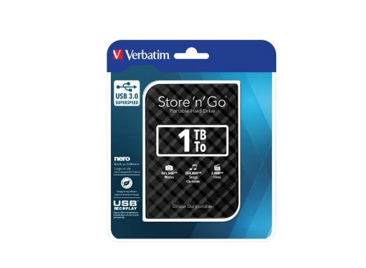HDD E2.5'' Verbatim 1TB USB 3.0 StorenGo 53194, Black
