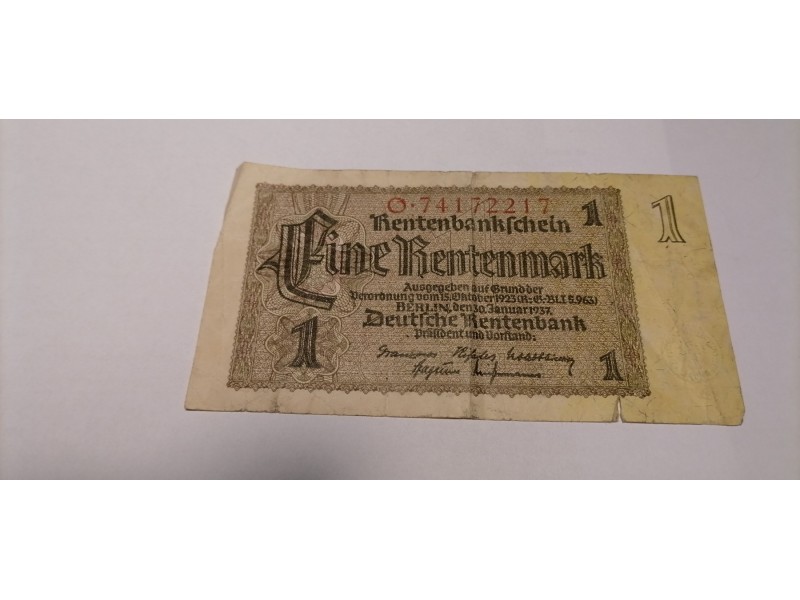 NEMAČKA - 1 MARKA - 1937