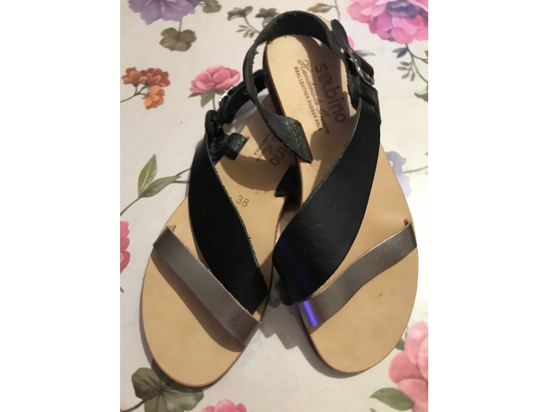 SANDALE CRNO SREBRNE -SABINO- Br 38