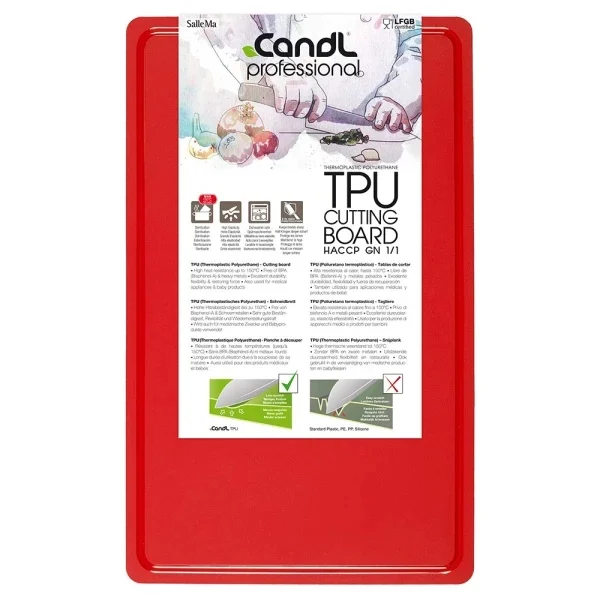 Daska za sečenje 380x250x4mm CandL profesionalna - crvena