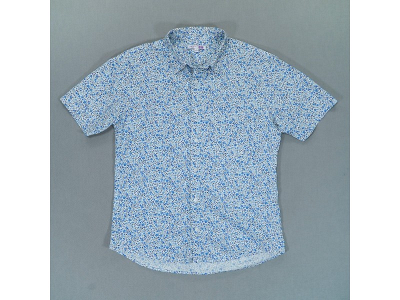 Liberty for Uniqlo Unisex košulja L plava cvetna pamuk