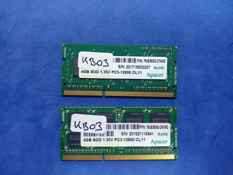 DDR3 8 Gb (2 x 4 Gb) za laptop