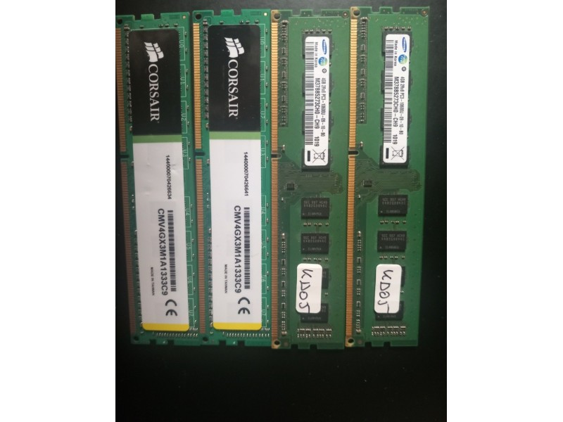 16GB DDR3 RAM (4x4GB)Corsair + Samsung 1333MHz Ispravno
