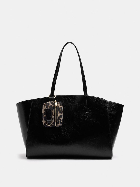 SHOPPER BAG WITH REMOVABLE BAG AND STRAP