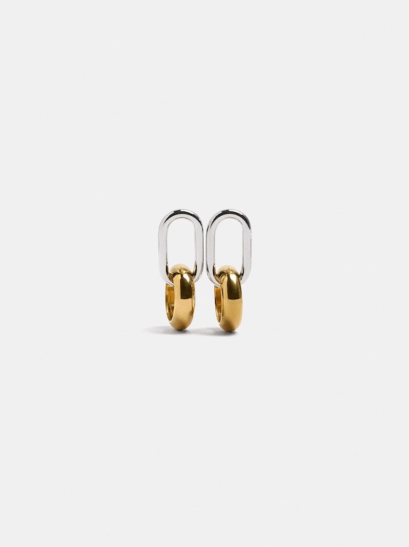 BICOLOR HOOP EARRINGS WITH HOOP - STAINLESS STEEL
