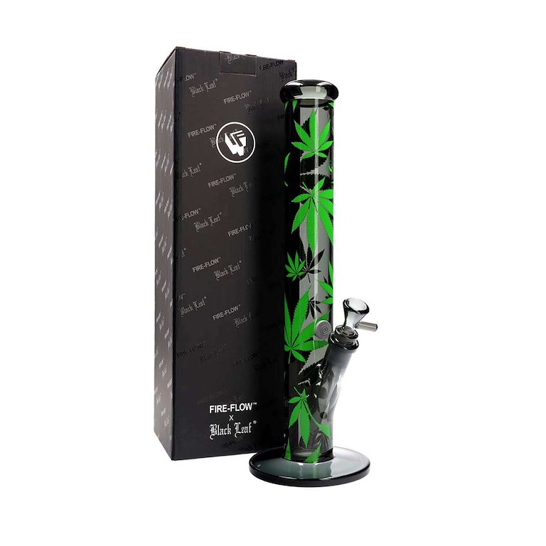 FIRE-FLOW x Black Leaf – LEAVES stakleni bong H:400mm O:51mm SG:19/14