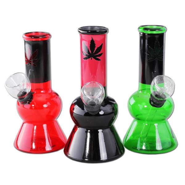 LEAF – Mini stakleni bong – H:136mm O:68mm
