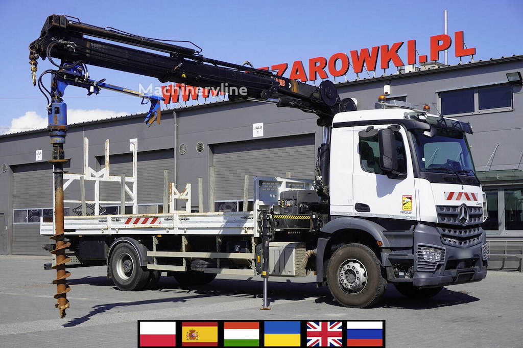 HIAB X-HIPRO 192 ES-3 na šasiji Mercedes-Benz Arocs 1833 4×2 / 50 tho. km! / HIAB X-HIPRO 192 ES-3 crane / rem bušaća dizalica