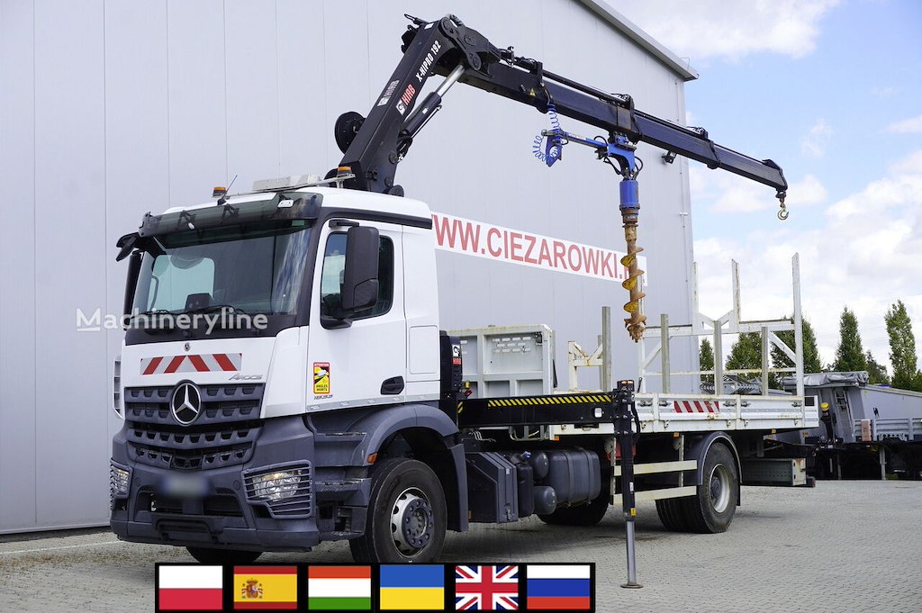 HIAB X-HIPRO 192 ES-3 na šasiji Mercedes-Benz Arocs 1833 4×2 / 50 tho. km! / HIAB X-HIPRO 192 ES-3 crane / rem bušaća dizalica