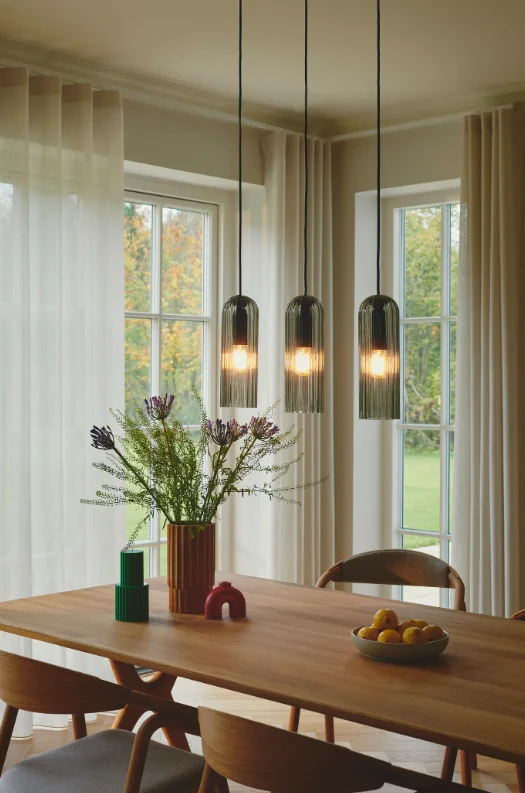 Nordlux Miella 3-rail visilica crna dim staklo