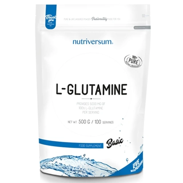 NUTRIVERSUM L-GLUTAMINE BASIC 500 g – 100% čisti L-glutamin u prahu, 5000 mg po porciji