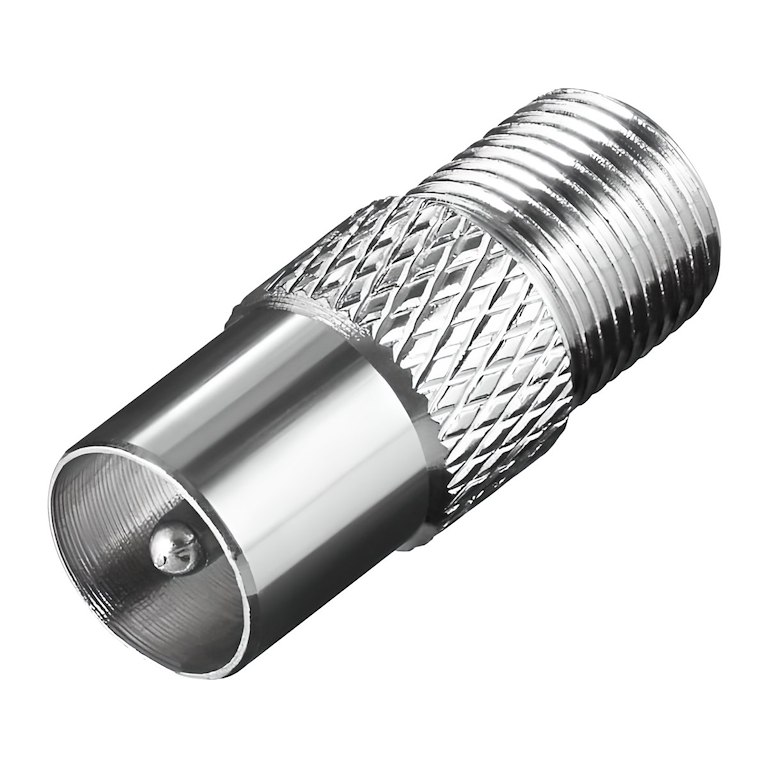 Adapter koaksijalni na F metalni srebrni FF18