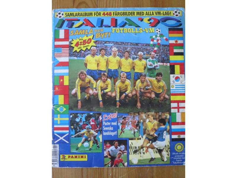 KOMPLETAN PANINI ITALIA 90 ŠVEDSKA VARIJANTA 1990 ALBUM