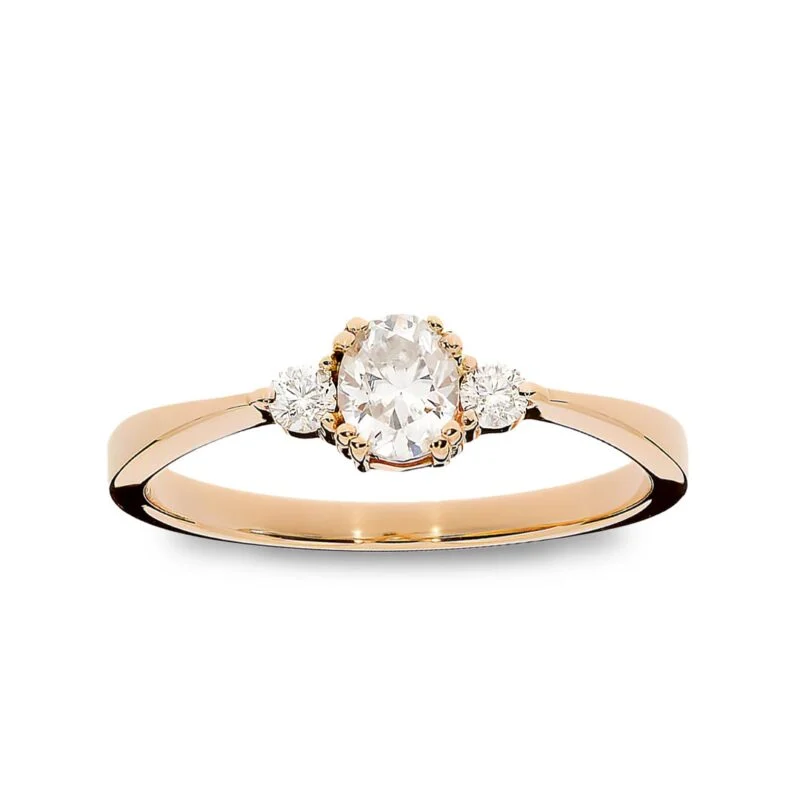 Prsten K191 – Moissanite – Roze zlato