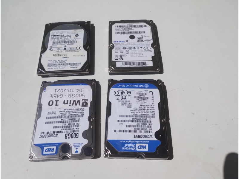 4 x HDD SATA HARD DISKOVI 500gb 2.5 7200 RPM 100%