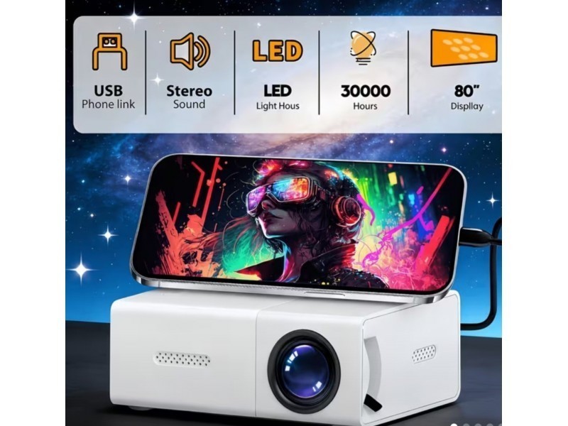 Mini LED projektor za telefon USB Phone 80 inca NOVO