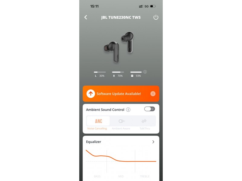 JBL Tune 230 NC za sređivanje