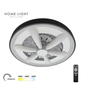 LED plafonjera sa ventilatorom crna