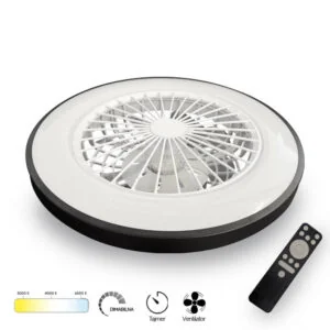 LED plafonjera sa ventilatorom crna