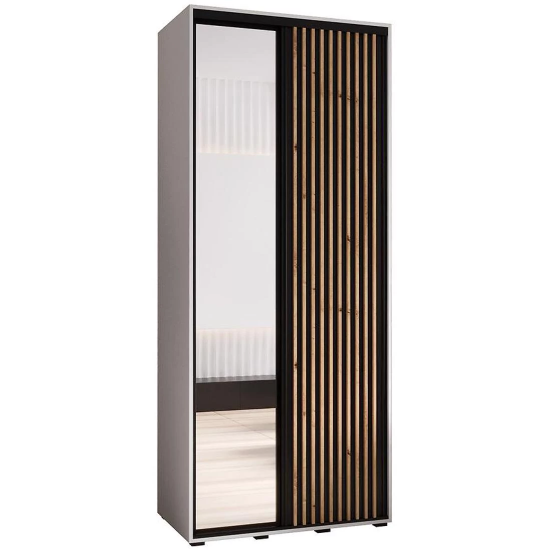Lanko klizni ormar 110x60x235,2 cm bela/crna