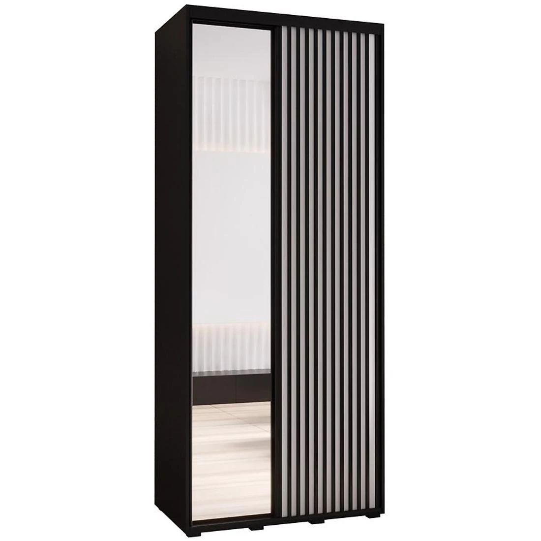 Lanko klizni ormar 110x60x235,2 cm crna/bela