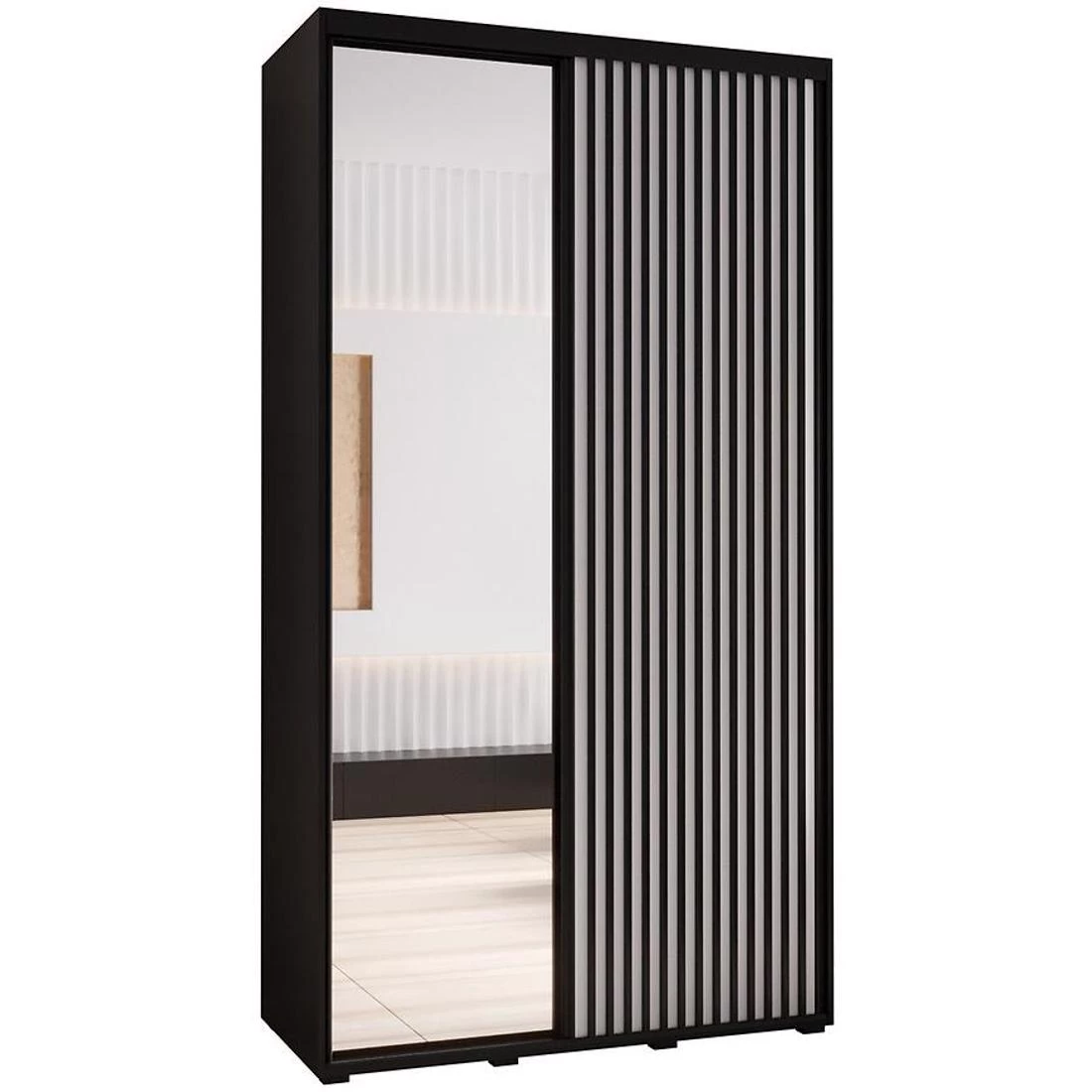 Lanko klizni ormar 130x45x235,2 cm crna/bela