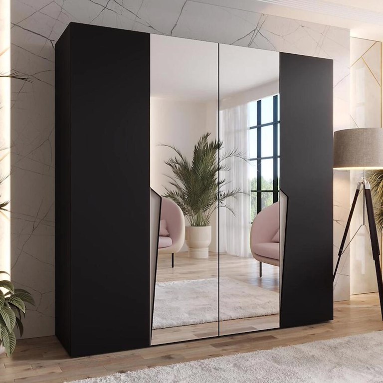 Piano ormar 200x50x202 cm crna/kašmir
