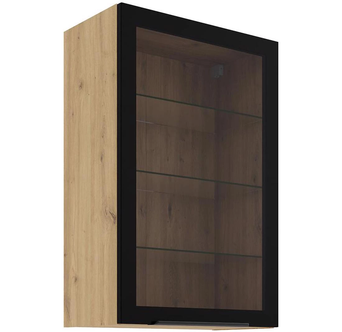 Kuhinjski ormaric - vitrina 60GS-90 1F 90x31x60 crna/artizan