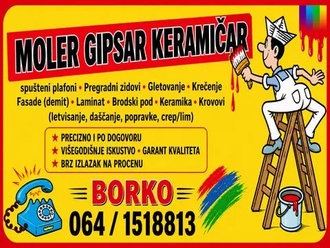 MOLER GIPSAR KERAMIČAR ZRENJANIN