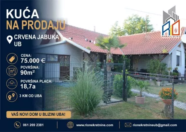 NA PRODAJU! USELJIVA KUĆA NA 3 KM OD UBA! LOKACIJA CRVENA JABUKA