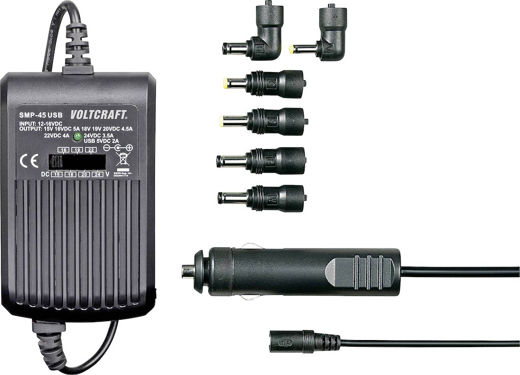 VOLTCRAFT SMP-45 USB napajanje za laptop 3 A 45 W 2 x