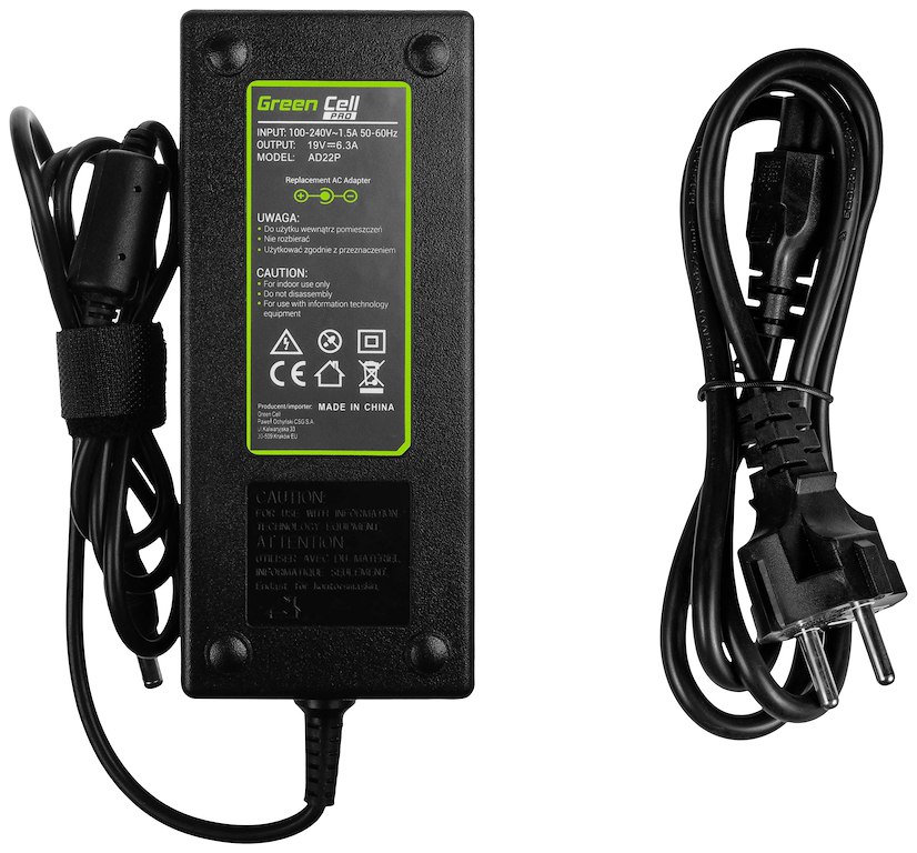 Green Cell GC-AD22P napajanje za laptop 100–240 V/AC → 19 V 6,3 A 120 W