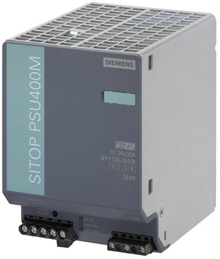 Siemens SITOP PSU400M 24 V/20 A napajanje za DIN šinu 200 – 900 V/DC → 24 V/DC