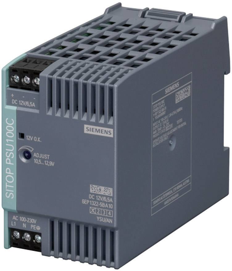 Siemens PSU100C napajanje za DIN šinu 12 V/DC 24 V/DC 6,5 A